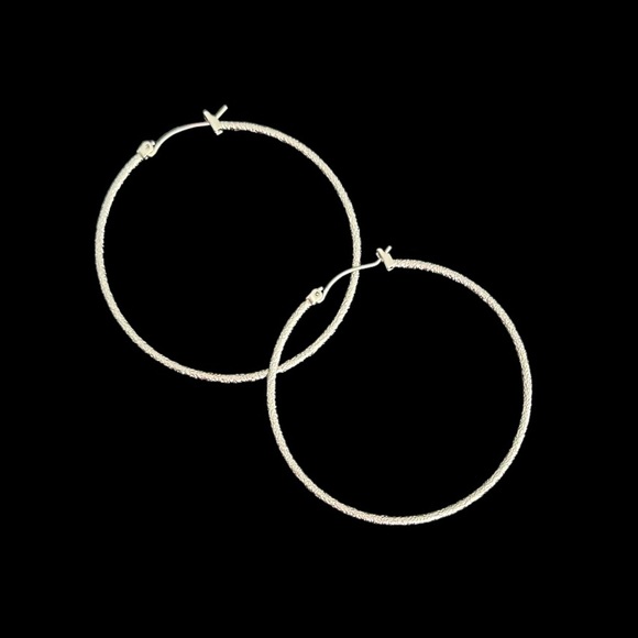 Express | Jewelry | Express Silver Shimmer Hoop Earrings | Poshmark